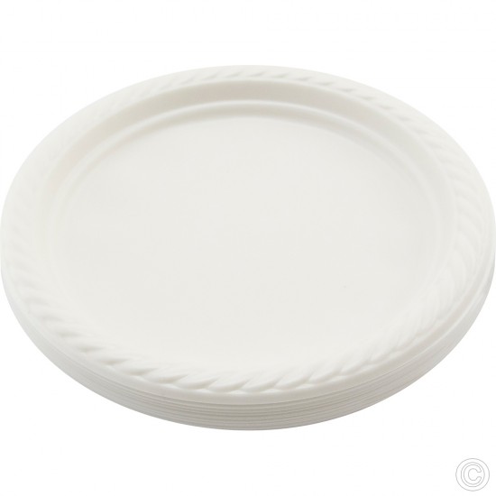 Recyclable Plastic Plates 7'' 20pack at Trade Price