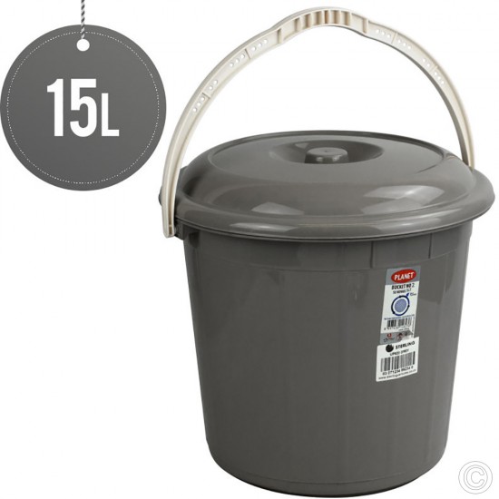 Quality Wholesale Plastic Bucket With Lid 15L Grey