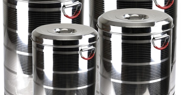 Stainless Steel Storage Drum Cannisters (26/28/30/32cm 4pc) at Trade Price