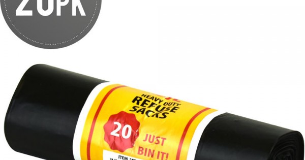 Bin Liner Heavy Duty Refuse Sacks Bin Bags Liners 70L 20pack (66x83cm ...