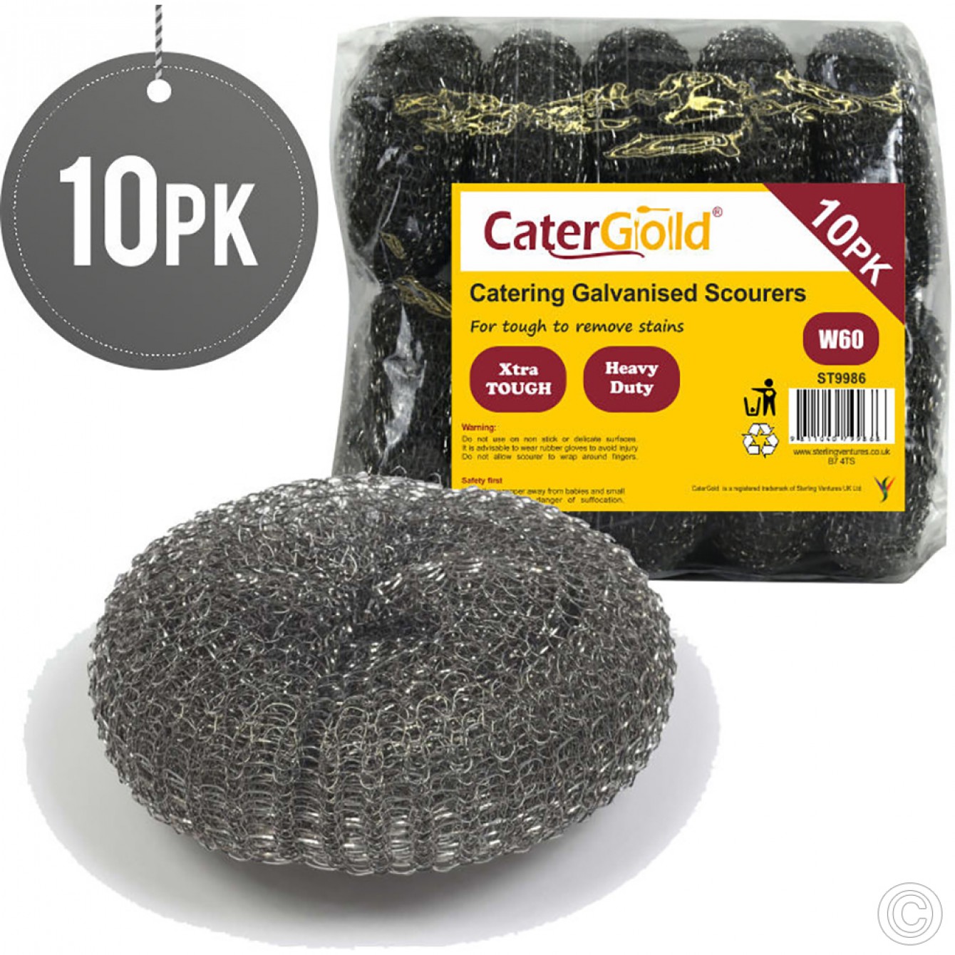 W60 Galvanised Steel Scourer 10pack at Trade Price