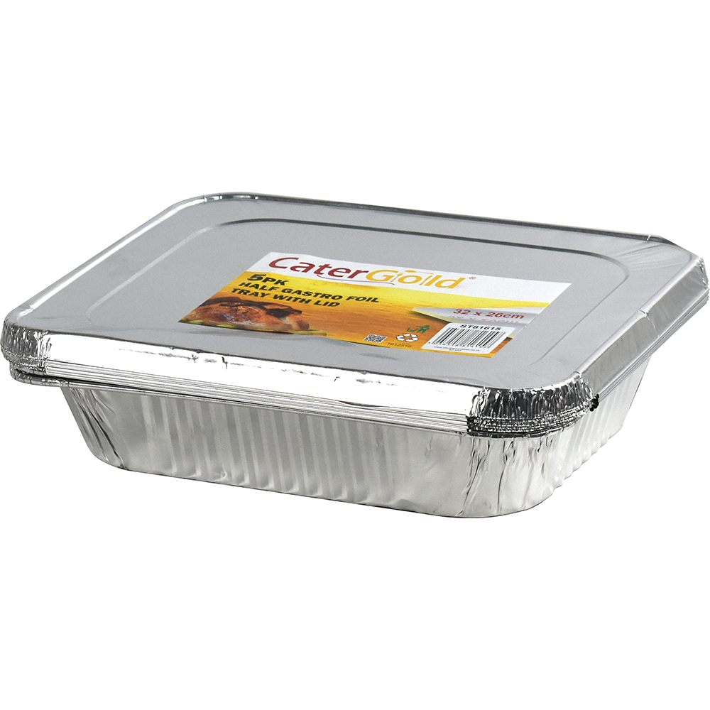 Medium Gastro Container With Lid 32 x 26 x 6cm 5 Pack at Trade Price