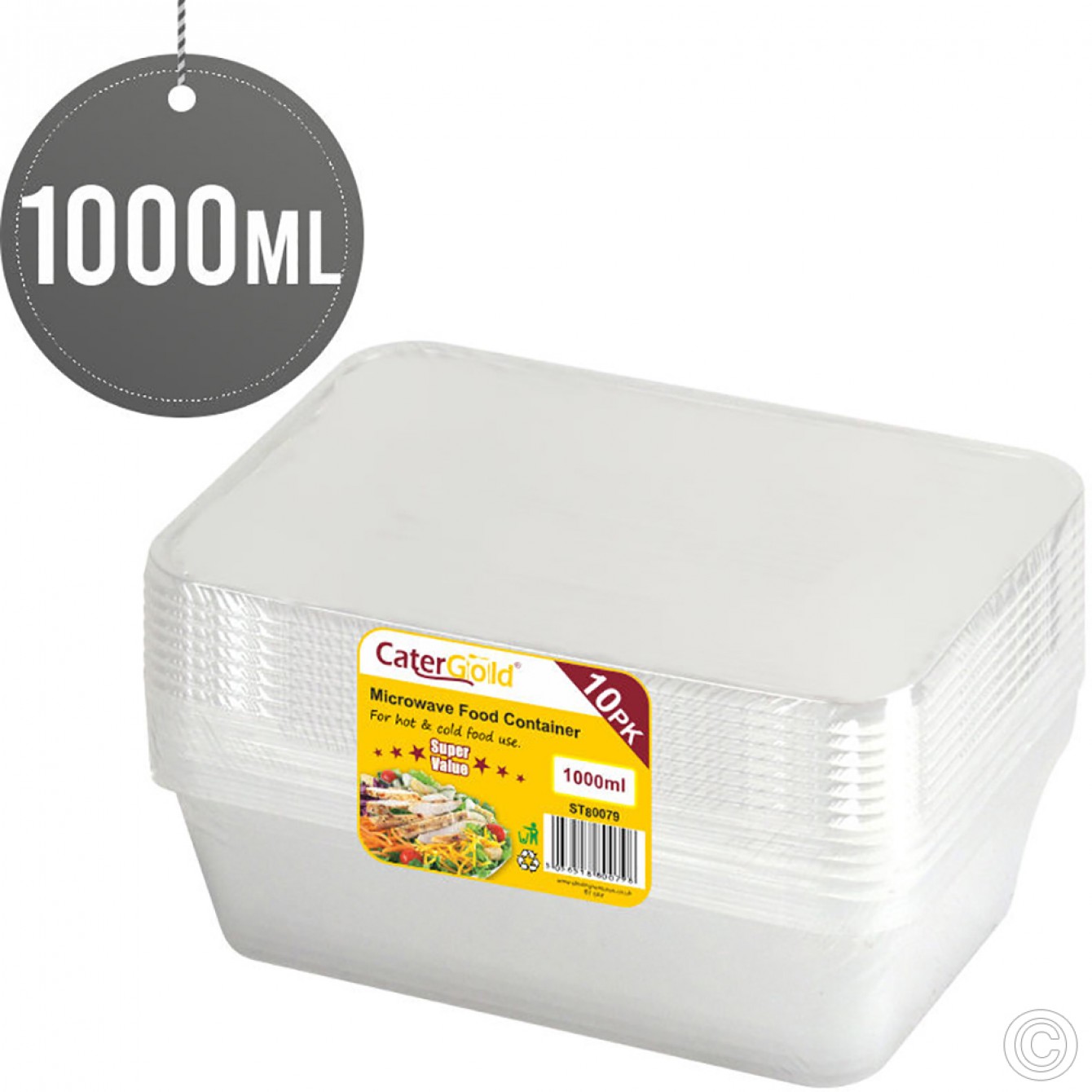 Microwave Plastic Food Containers 1000CC 10pack at Trade Price