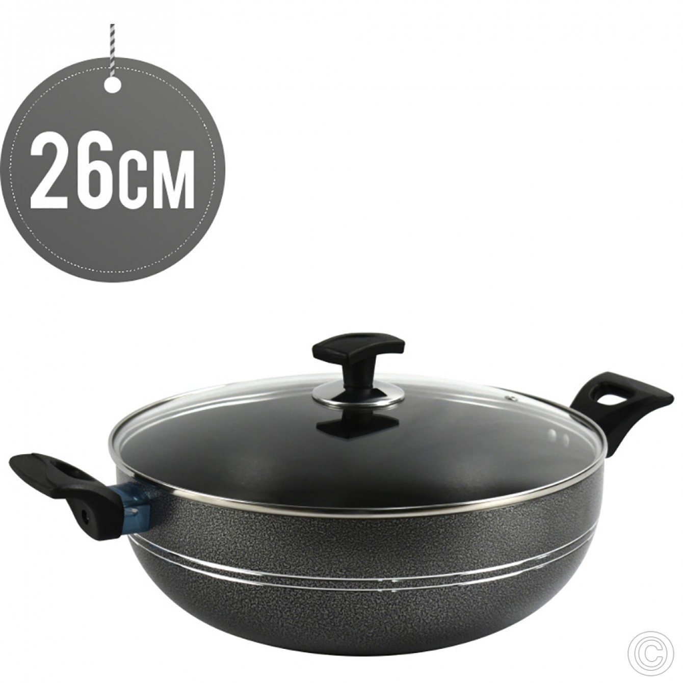 Quality Wholesale Ashley Non-Stick Wok 26CM With Glass Lid