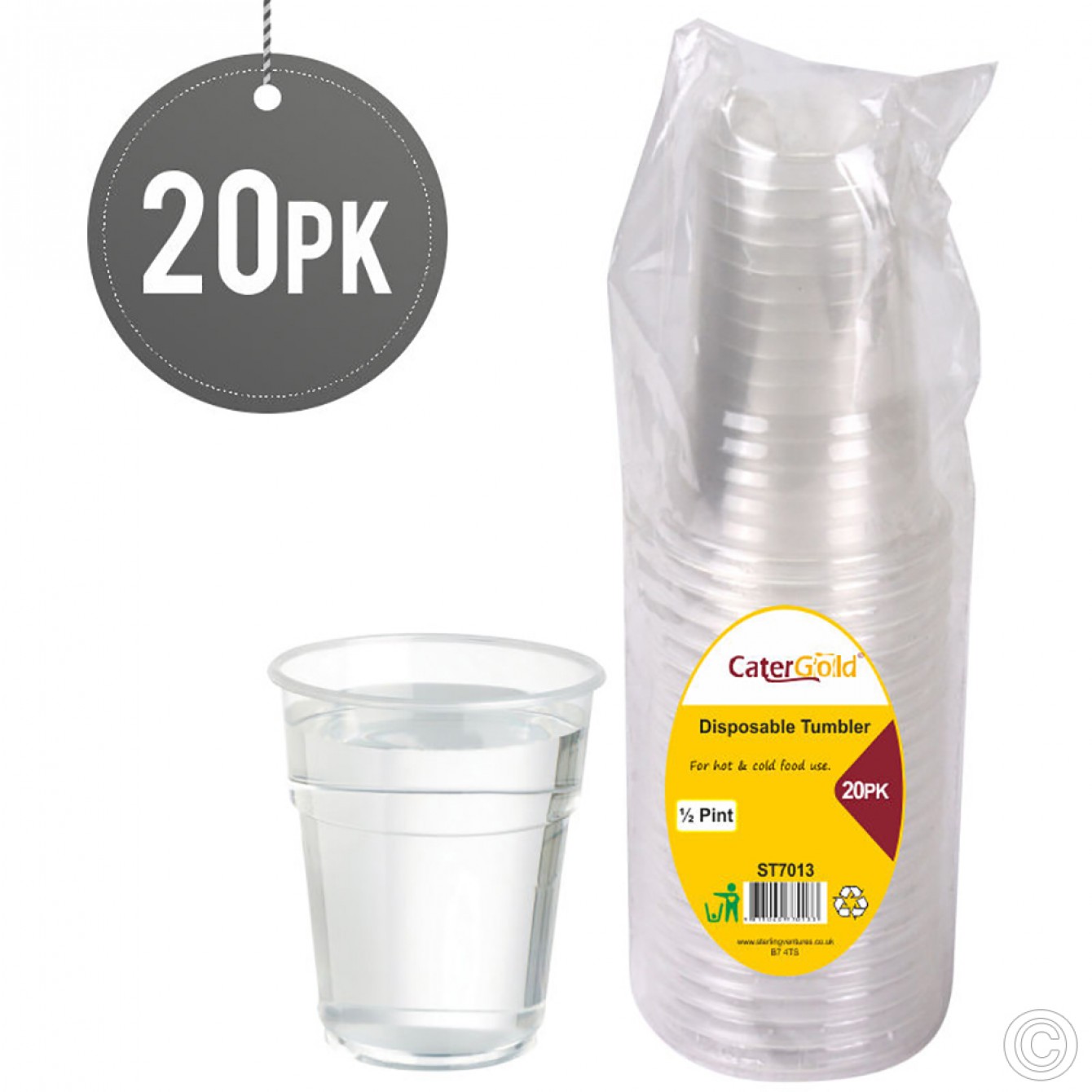 Importers & Distributors of Disposable Plastic Cups 0.5 Pint 20pack Clear