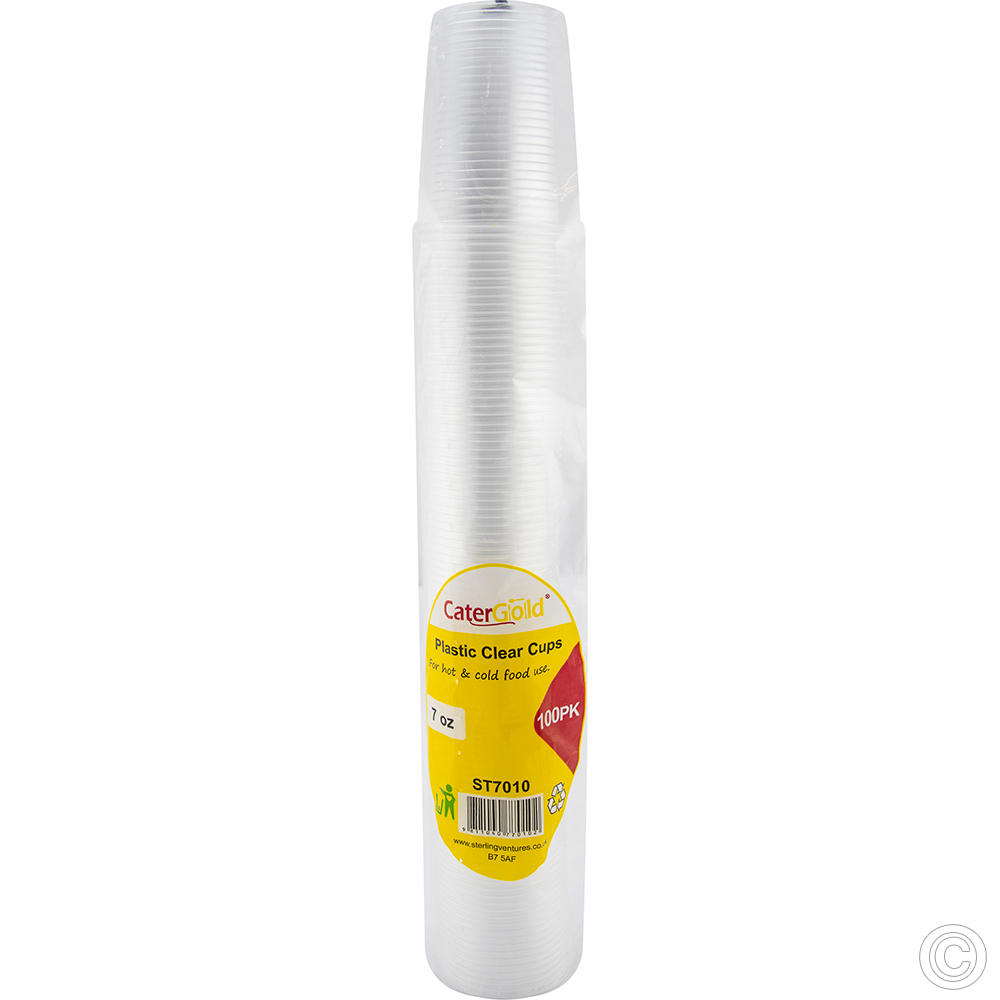 Reusable Plastic Cups 7oz 100pack Clear at Trade Price