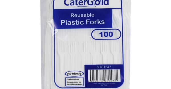 Quality Wholesale Reusable Plastic Fork 100 Pack Black