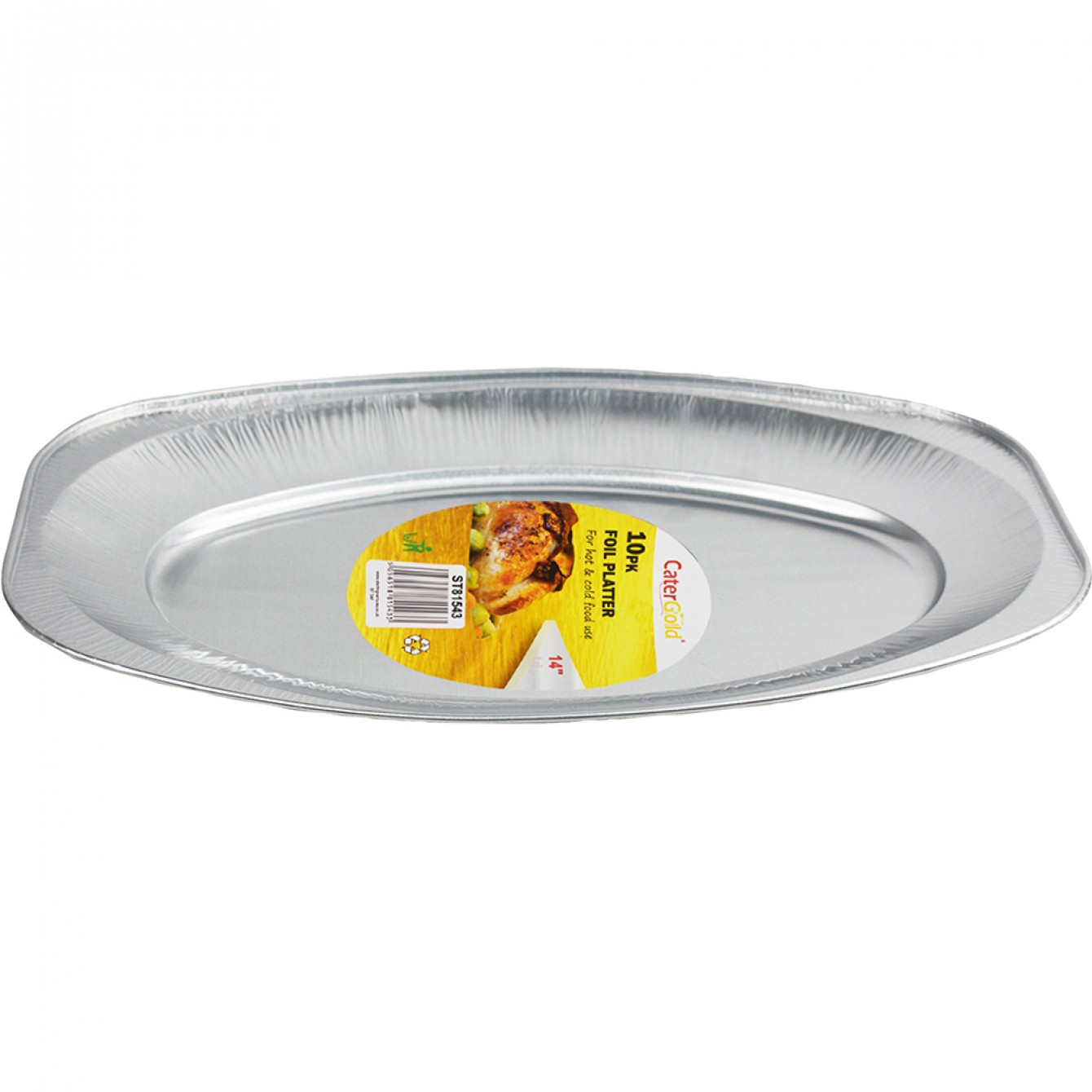 Quality Wholesale Heavy Duty Aluminium Oval Foil Platter 14" 10pack