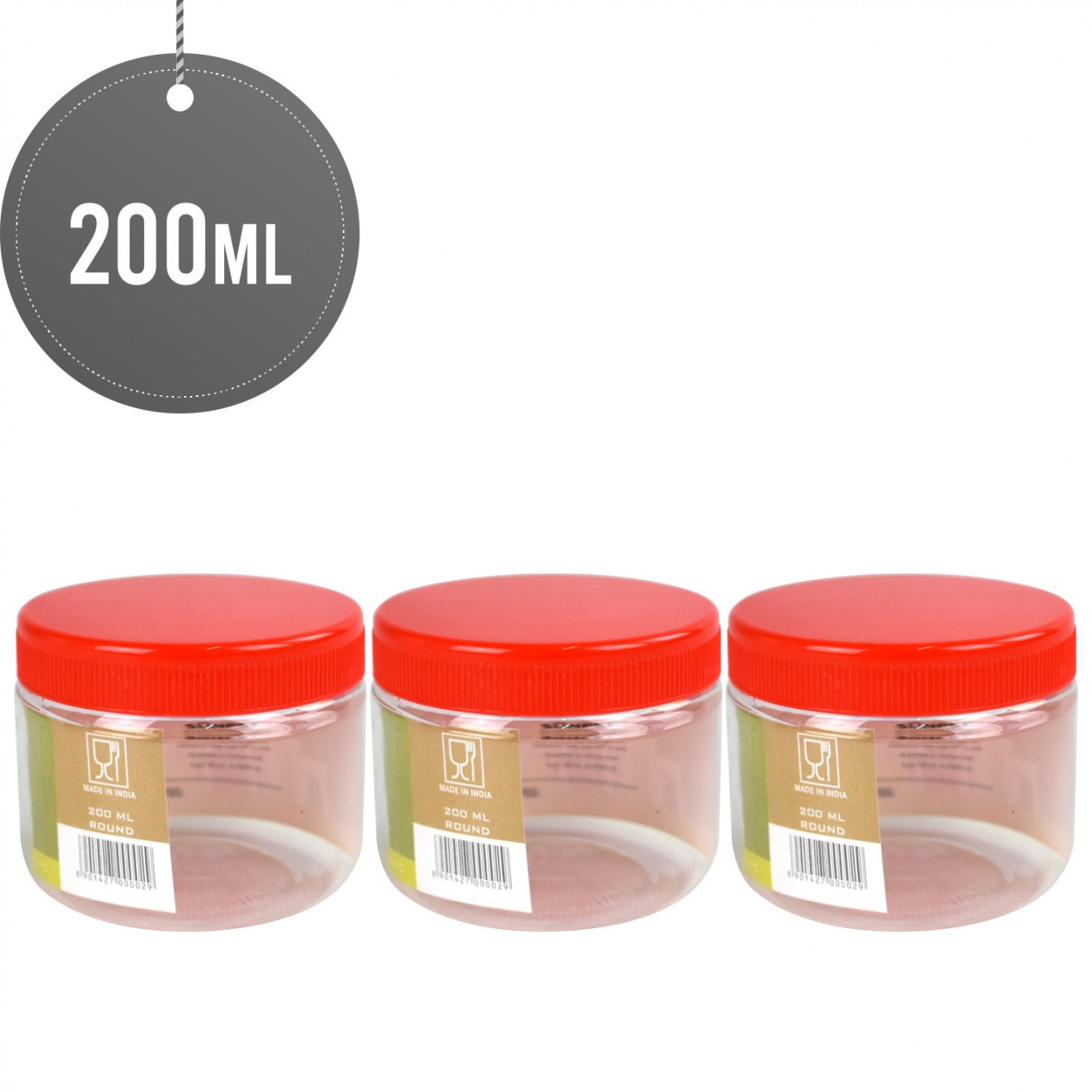 Quality Wholesale Plastic Food Storage Jars Containers 200ML 3 pack