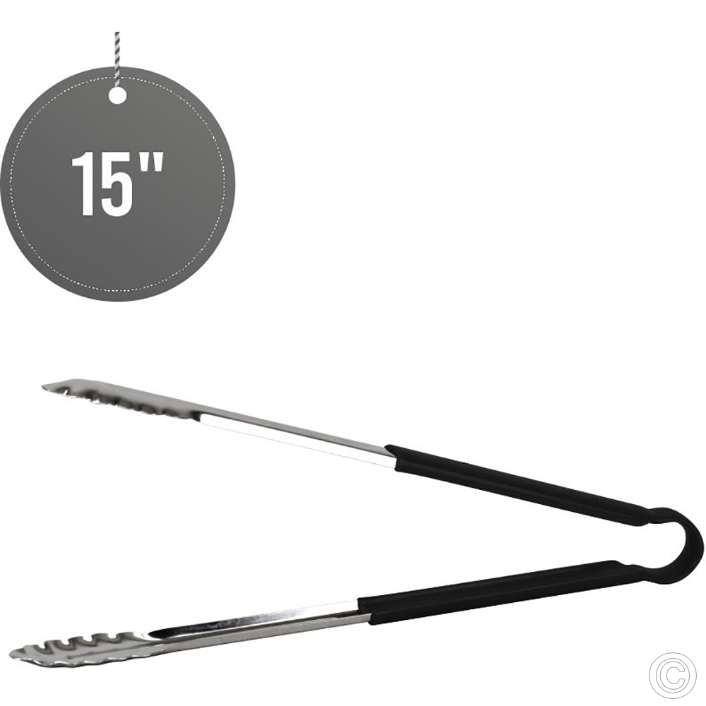 Pro Catering Utility Tongs 15" Black | Visit Cash and Carry